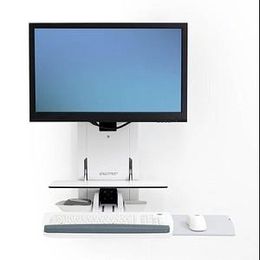 Ergotron Monitor-Maus-Tastatur-Halterung StyleView Vertical Lift Behandlungszimmer 61-080-062 weiß für 1 Monitor, 1 Tastatur, 1 Maus, Wandhalterung