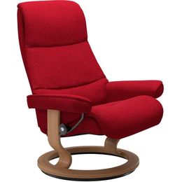 stressless® Relaxsessel View, mit Classic Base, Größe M,Gestell Eiche, rot