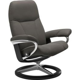 stressless® Relaxsessel Consul, mit Signature Base, Größe S, Gestell Schwarz, grau