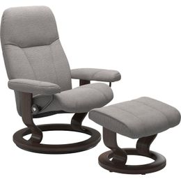 stressless® Relaxsessel Consul (Set, Relaxsessel mit Hocker), mit Hocker, mit Classic Base, Größe M, Gestell Wenge, grau