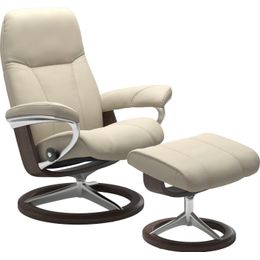 stressless® Relaxsessel Consul (Set, Relaxsessel mit Hocker), mit Hocker, mit Signature Base, Größe L, Gestell Wenge, beige