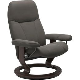 stressless® Relaxsessel Consul, mit Classic Base, Größe M, Gestell Wenge, grau