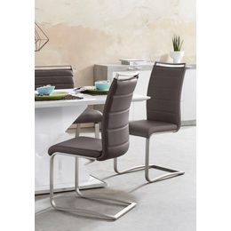 MCA furniture Freischwinger Pescara (Set, 2 St), Stuhl belastbar bis 120 Kg, braun