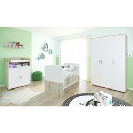 nonjoo. Babyzimmer Lani Set 7: best. aus Babybett, Kommode, Wickelaufsatz, Wandboard und Kleiderschrank 3-trg.