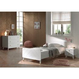 Vipack BILLY Jugendzimmer Set 3-tlg. best. aus: Bett 90 x 200 cm, Nachtkonsole und Schubladen Kommode