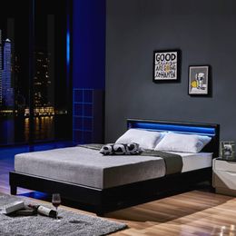 Home Deluxe LED Bett Astro 140x200, schwarz