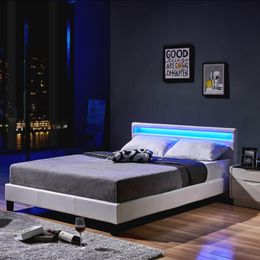 Home Deluxe LED Bett Astro inkl. Matratze versch. Größen und Farben - Weiss
