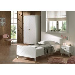 Vipack BILLY Jugendzimmer Set 3-tlg. best. aus: Bett 90 x 200 cm, Nachtkonsole und Kleiderschrank 2-trg.