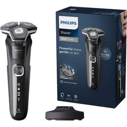 Philips Elektrorasierer Shaver Series 5000 S5898/25, ausklappbarer Präzisionstrimmer, Ladestand, mit SkinIQ Technologie, grau