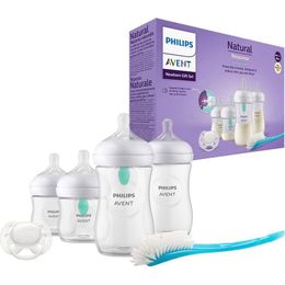 Philips Avent Babyflasche Natural Response Flaschen-Set Air-Free Ventil SCD657/11, 4 Flaschen mit AirFree-Ventil, ultra soft Schnuller, Flaschenbürste, weiß