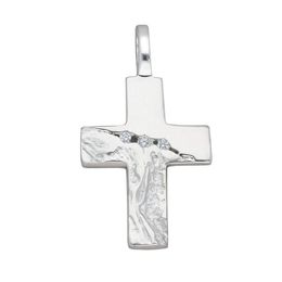 Adelia´s Adelia´s Kettenanhänger 925 Silber Kreuz Anhänger, mit Zirkonia Silberschmuck für Damen & Herren, silberfarben