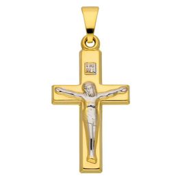 Adelia´s Adelia´s Kettenanhänger 333 Gold Kreuz Anhänger Korpus, Goldschmuck für Damen & Herren, goldfarben