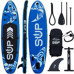TroniTechnik Standup Paddle Board SUP, inkl. umpfangreichen Zubehör, Paddel und Hochdruckpumpe, Farbe Blau in Grö