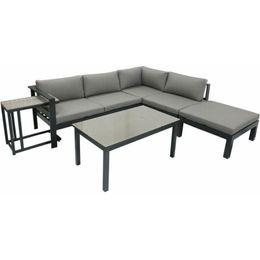 Lounge-Eckgruppe Miranda 5-teilig grau - Garden Pleasure