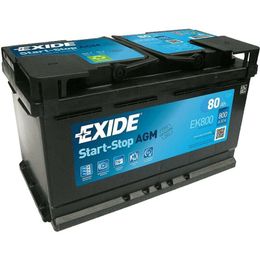 EK800 Start-Stop agm 12V 80Ah 800A Autobatterie inkl. 7,50€ Pfand - Exide