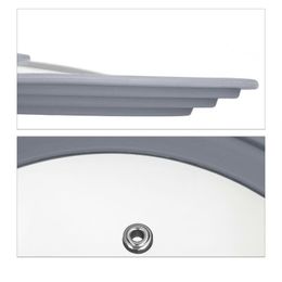 Relaxdays 4 x Topfdeckel universal, Glasdeckel mit abgestuftem Silikonrand, Töpfe & Pfannen 22-26 cm, HxD: 5 x 27,5 cm, grau