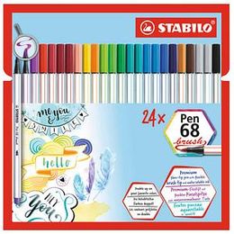 Stabilo Pen 68 brush Brush-Pens farbsortiert, 24 St.