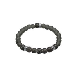 Kuzzoi Armband 'Kugel' Herren Gr&ouml;&szlig;e 19 schwarz / silber