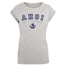 F4NT4STIC Shirt 'Ahoi Knut & Jan Hamburg' female Grey size M
