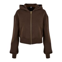 Urban Classics Zip-Up Hoodie female Brown size L