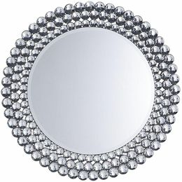 Beliani Wandspiegel Silber mdf Glas Rund 70 cm Glamour - Silber