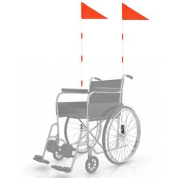 2 Stück Rollstuhl-Sicherheitsflagge mit Polyester, vollfarbig, reißfest, wasserdicht, orange Flagge