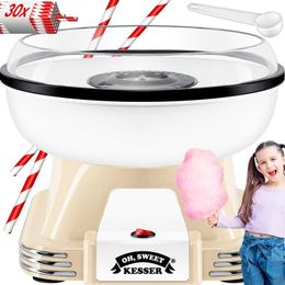 Kesser® Zuckerwattemaschine Set für dein zuhause - Mit 30x Zuckerwatte Stäbchen & Messlöffel - Retro Cotton Candy Maschine - Zuckerwatte Maschine