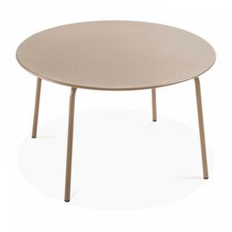 Oviala - Runder Gartentisch aus Metall Taupe - Taupe