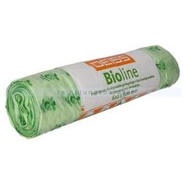 Bio Müllbeutel Deiss Bioline kompostierbar 60 L Stärke: ca. 18 my, 10 Stück/Rolle, 620x800 mm