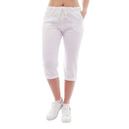 YESET Caprihose YESET Damen Chino Sommer Capri 3/4 Hose Damenhose Weiss XXL Schlupfhose