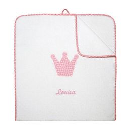 Personalisiertes XL-Badehandtuch KRONE rosa (Stickfarbe: rosa)
