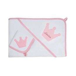 Personalisiertes XL-Handtuch-Set KRONE rosa (Farbe: apfelgrün)