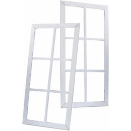 Spetebo - Deko Fensterrahmen shabby weiß - 2er Set - Holz Wand Rahmen zum Dekorieren