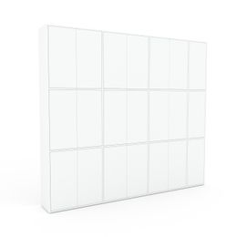 MYCS Schrankwand Weiß - Moderne Wohnwand: Türen in Weiß - Hochwertige Materialien - 264 x 233 x 34 cm, Konfigurator