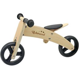 Kinder Laufrad Montessori Robincool Fast Wheels 63x32x36 cm Verwandelbar in Dreirad aus Öko-Holz Farbe Natural und Schwarz