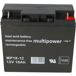 2x Multipower Blei-Akku MP18-12 Pb 12V 18Ah VdS, M5