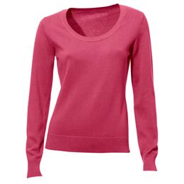 Heine Witt Damen Rundhalspullover aus Feinstrick, pink, Gr&ouml;&szlig;e 38