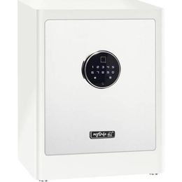 BASI 2020-0001-WEIS mySafe Premium 450 Möbeltresor Zahlenschloss, Fingerabdruckschloss Weiß