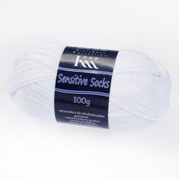 Sockenwolle Sensitive Socks uni von KKK, Weiß, aus Polyacryl