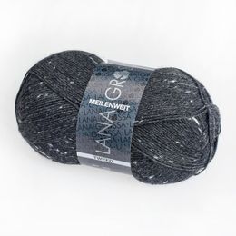 Sockenwolle Meilenweit 100 Tweed von Lana Grossa, Anthrazit, aus Schurwolle