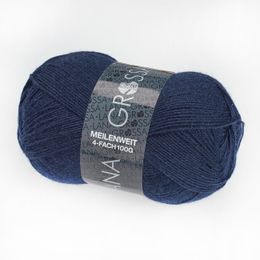 Sockenwolle Meilenweit 100 4-f&auml;dig von Lana Grossa, Dunkelblau, aus Schurwolle
