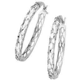 Firetti Paar Creolen Schmuck Geschenk Silber 925 Oval, silberfarben