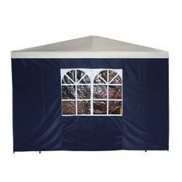 DEGAMO Seitenplane für Pavillon, 3x1,9 Meter, Polyester blau mit Fenster