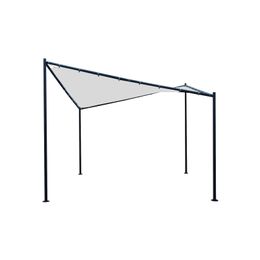 DEGAMO Sonnensegel Pavillon ORLANDO 3,5x3,5 Meter mit Plane PVC-bechichtet weiss