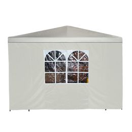 DEGAMO Seitenplane für Pavillon, 3x1,9 Meter, Polyester ecru mit Fenster