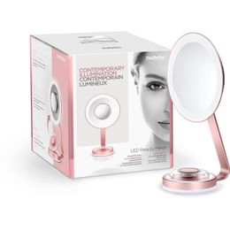 BaByliss LED-Lichtspiegel 9450E Beauty Mirror, beleuchteter Kosmetikspiegel mit Netzbetrieb, rosa