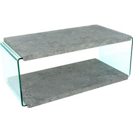 PAROLI Couchtisch, rechteckige Tischplatte, grau