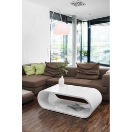 Salesfever Couchtisch, komplett aus hochwertigem Fiberglas, weiß