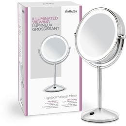 BaByliss LED-Lichtspiegel 9436E Lighted Makeup Mirror, beleuchteter Kosmetikspiegel mit Batteriebetrieb, silberfarben
