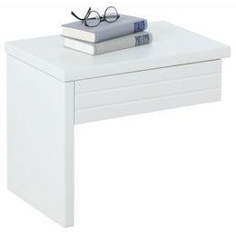 Home Affaire Nachttisch "CAPRE", zertifiziertes Massivholz, pflegeleichte Oberfläche,Schublade, weiß